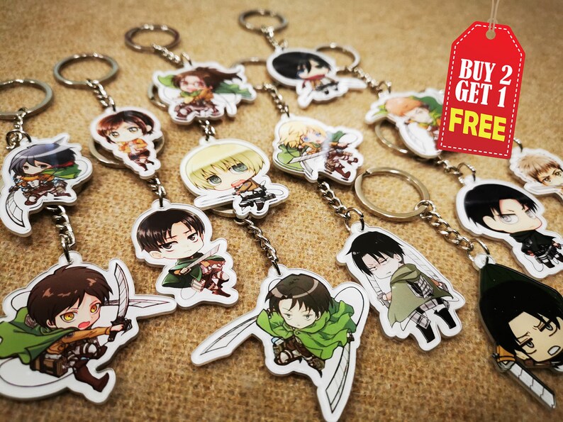 AOT Anime Acrylic Keychains single Side Image - Etsy
