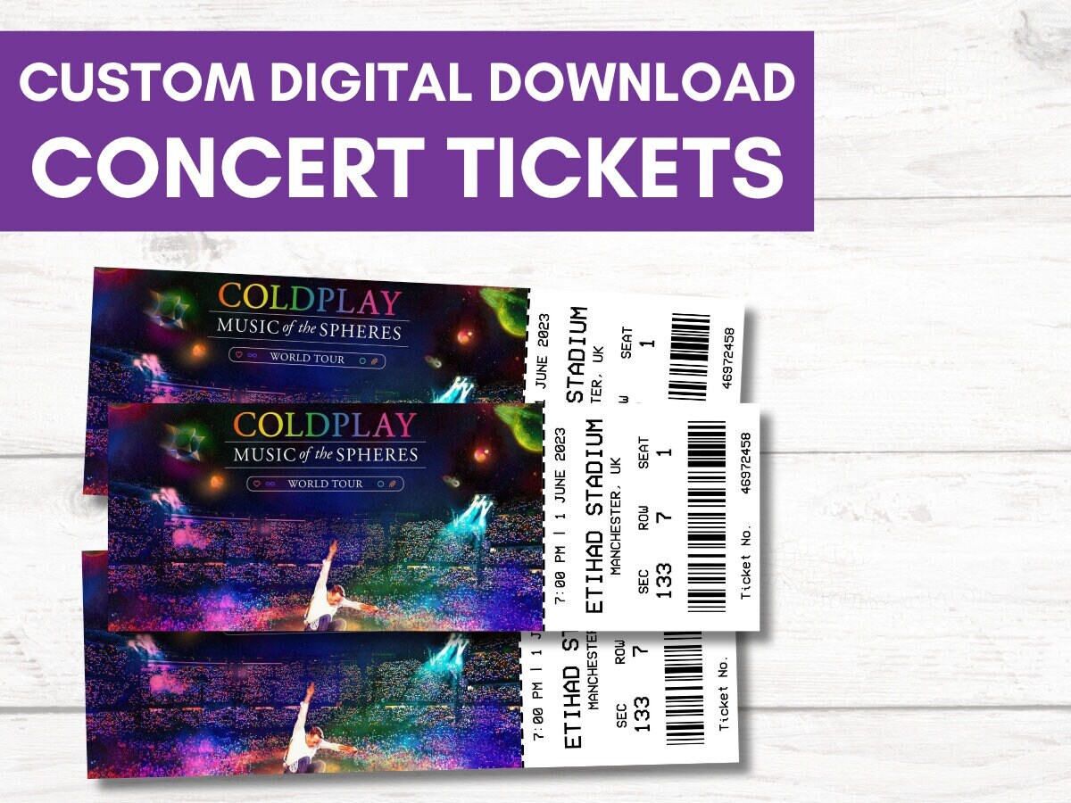 Coldplay Music of the Spheres Concert Ticket Keepsake Custom - Etsy UK