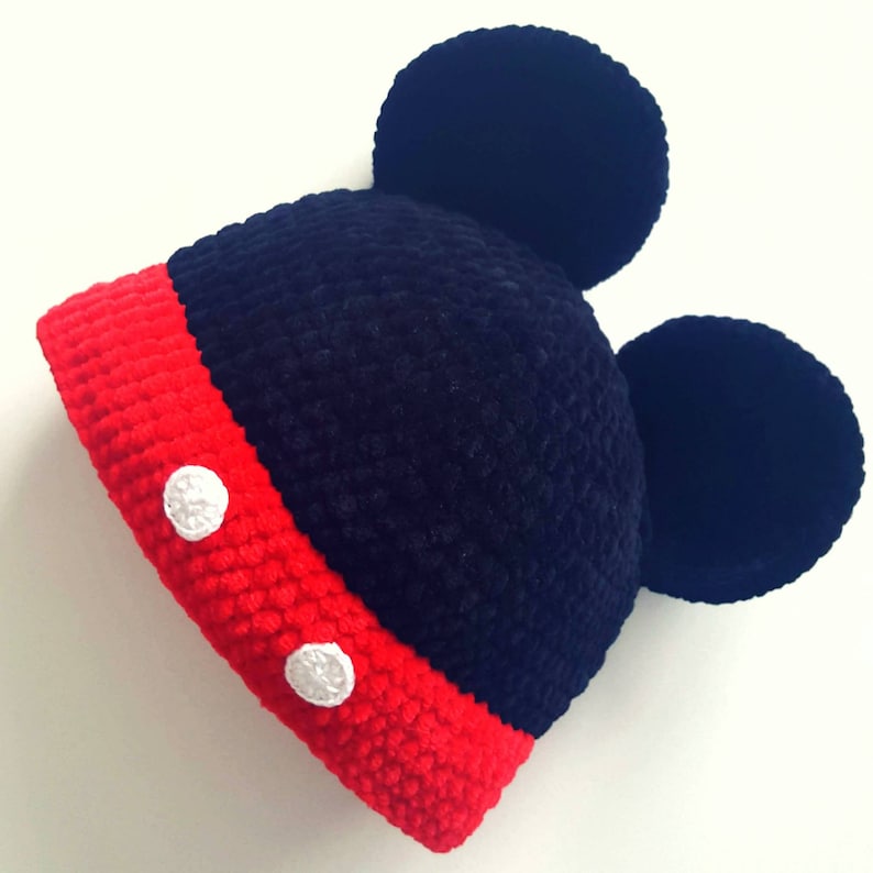 Crochet Mickey Mouse Hat Written Pattern Pdf Download - Etsy