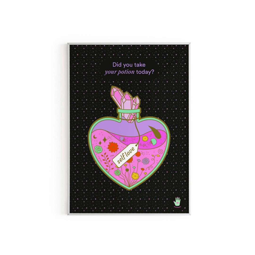 My Self Love Potion Art Print (b), Wall Art Print, Poster, Illustration ...