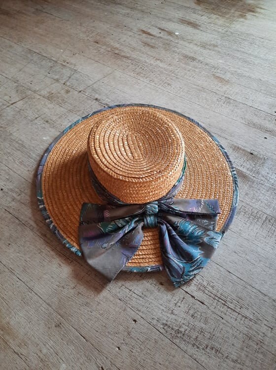 80s Vintage School Girl Straw Hat With Fabric Bow - Etsy Australia