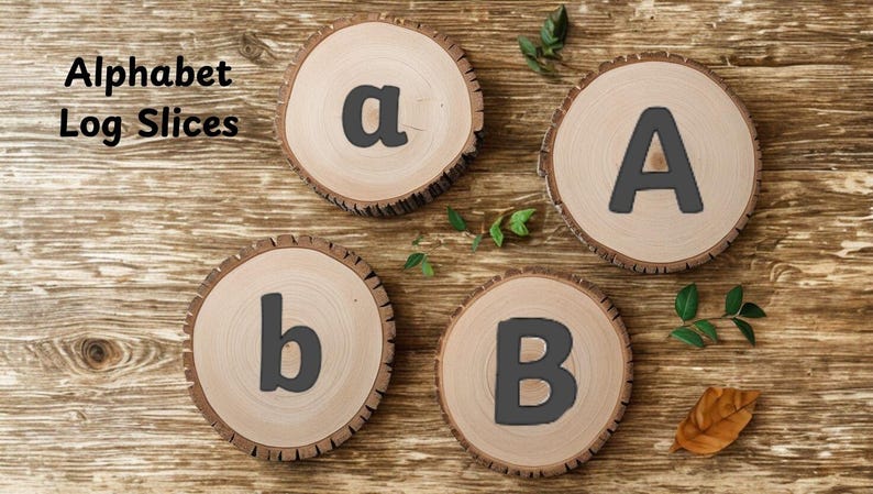 Alphabet Log Slices - Etsy