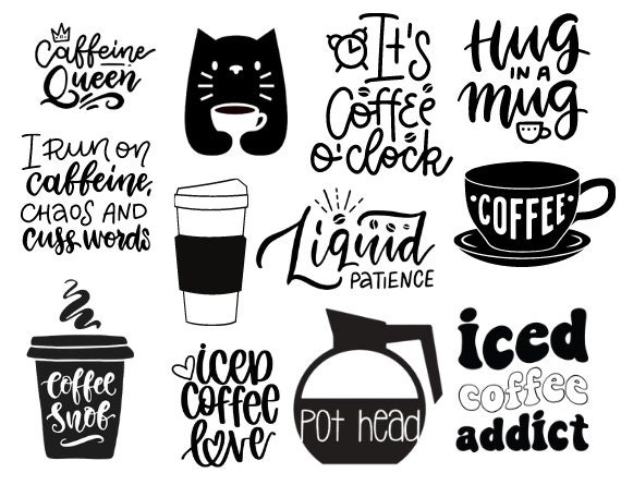 Coffee SVG Bundle Cricut Cut Files Digital Cut Files - Etsy