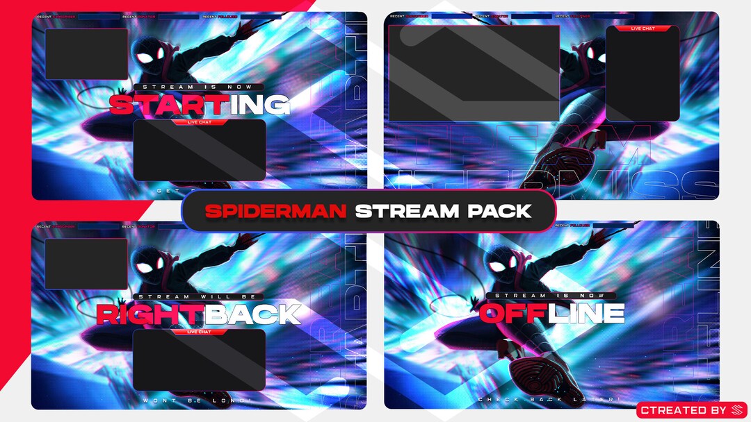 Twtich Overlays Spiderman Marvel Twitch Overlay - Etsy