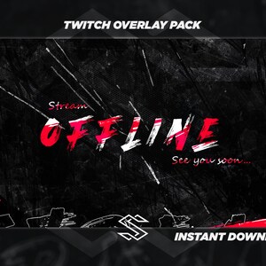 Twitch Overlay Pack | Red Grunge Twitch Pack | Instant Download - Etsy