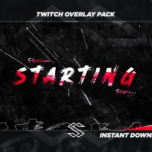 Twitch Overlay Pack | Red Grunge Twitch Pack | Instant Download - Etsy