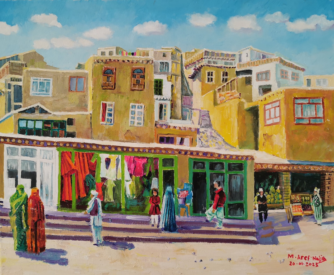Afghan Cityscape Oil Painting of Kabul deh Afghanane Kabul - Etsy