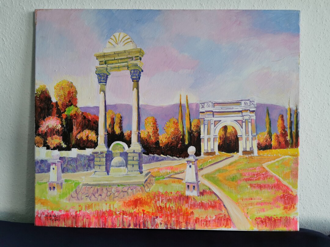 Taq-e Zafar in Paghman, Afghanistan, Original Oil Painting by Mohammad ...