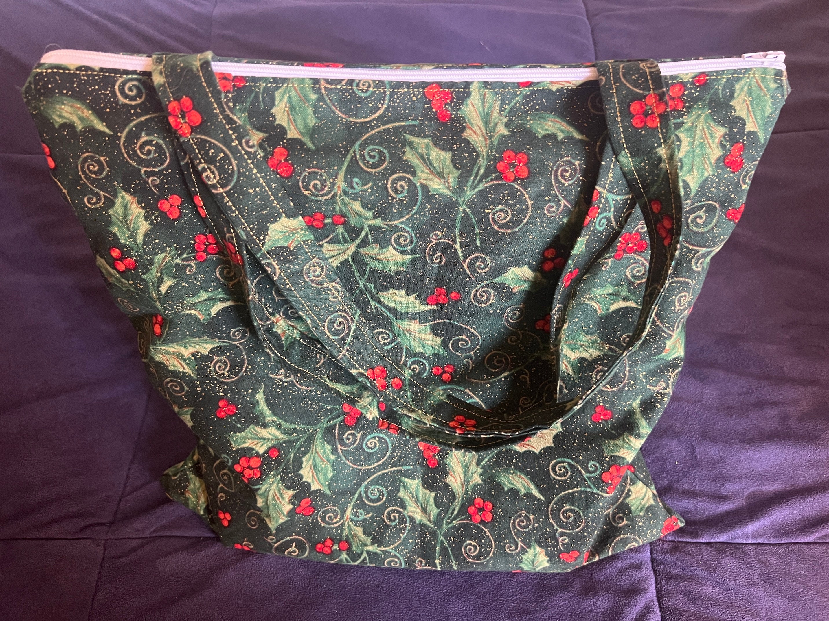 Holiday Tote Bag With Zipper and Inside Pocket Multi Use - Etsy
