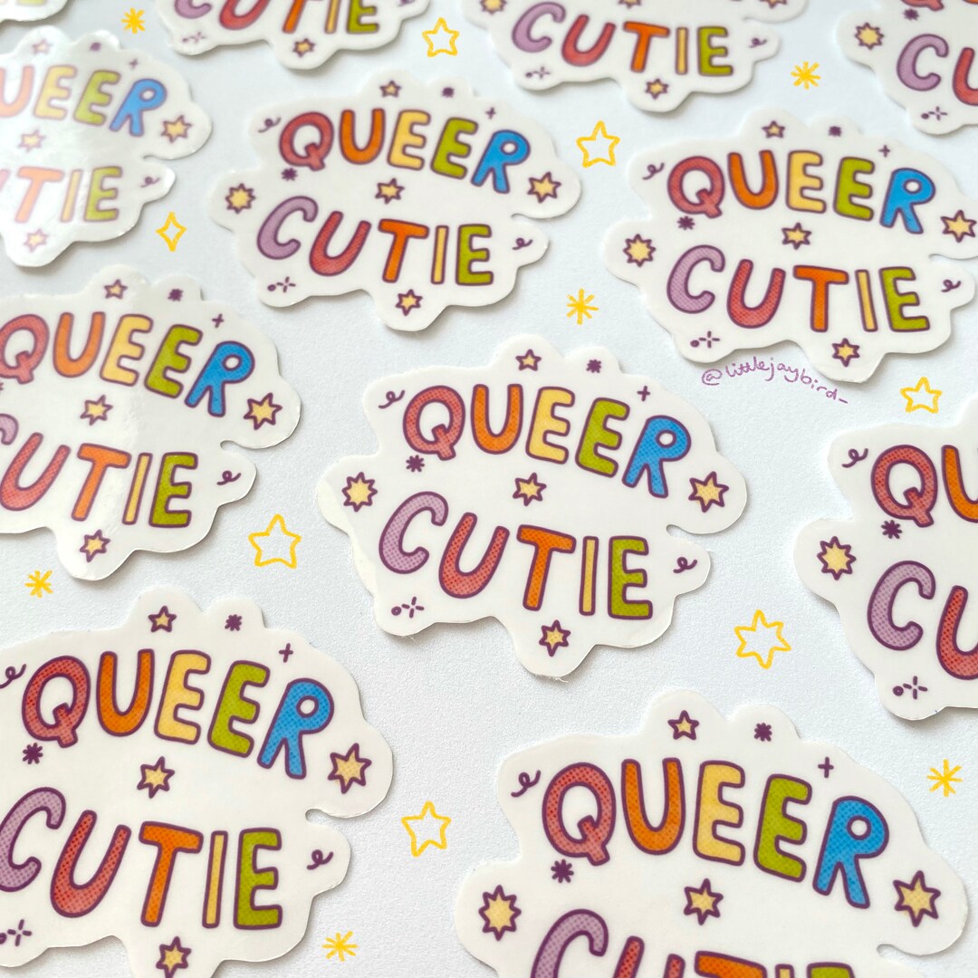 Queer Cutie Clear Vinyl Sticker Waterproof, Lgbt, Gay, Rainbow, Lgbtq ...