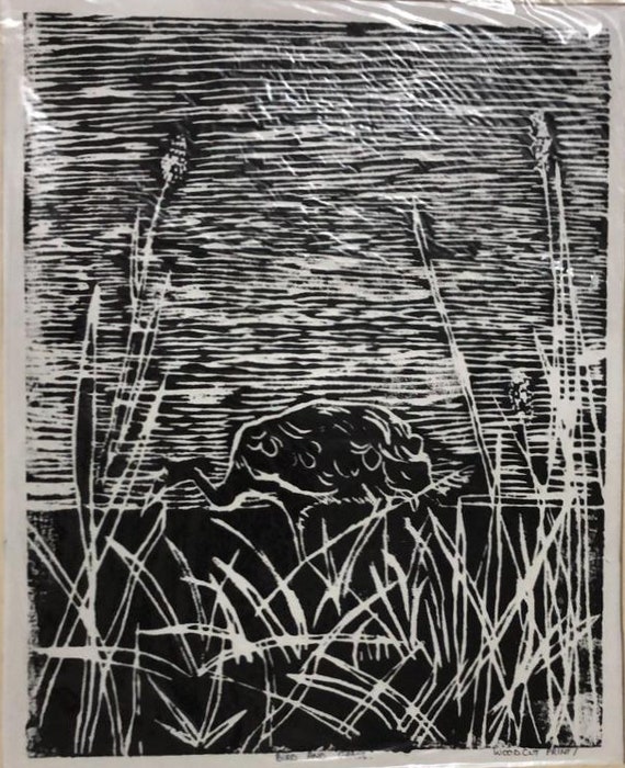 Landscape Woodcut Print - Etsy