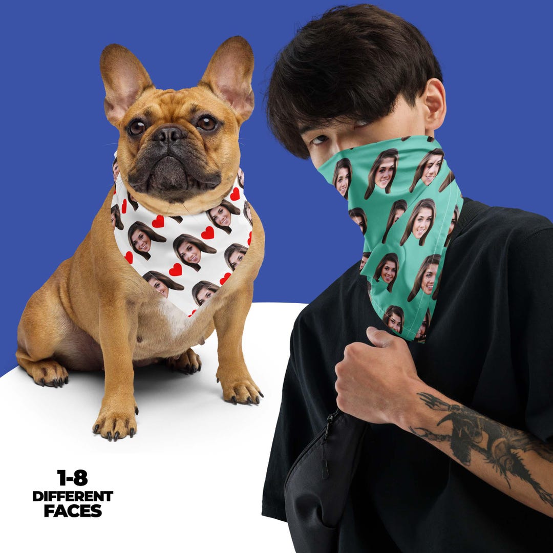 Custom Face Bandana, Personalized Photo Bandana, Custom Picture Bandana ...