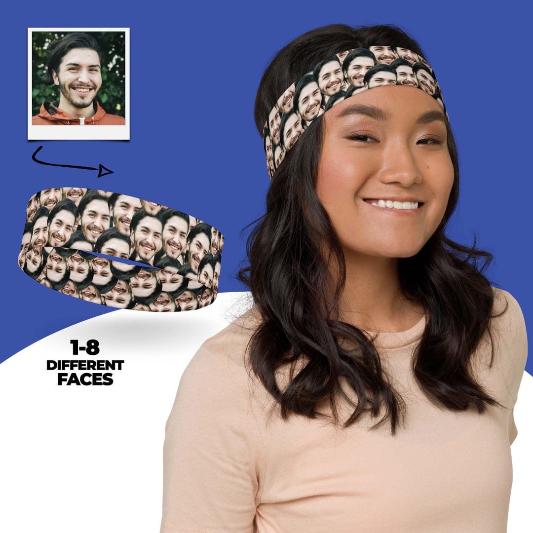 Custom Face Headband, Personalized Headband With Photo, Funny Gift for ...