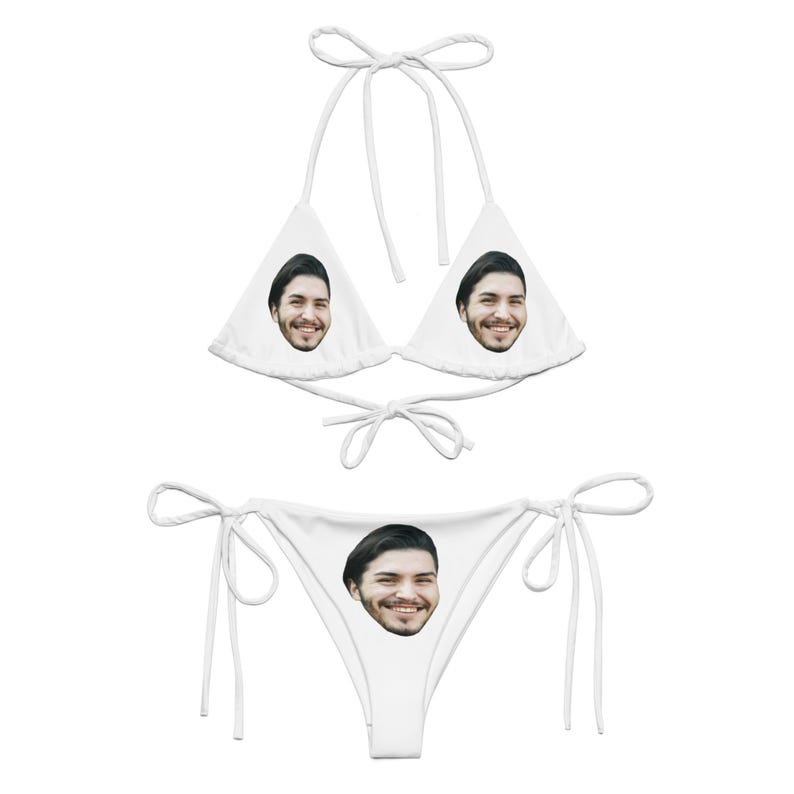 Custom Face String Bikini, Personalized Photo Swimsuit, Funny Gift ...