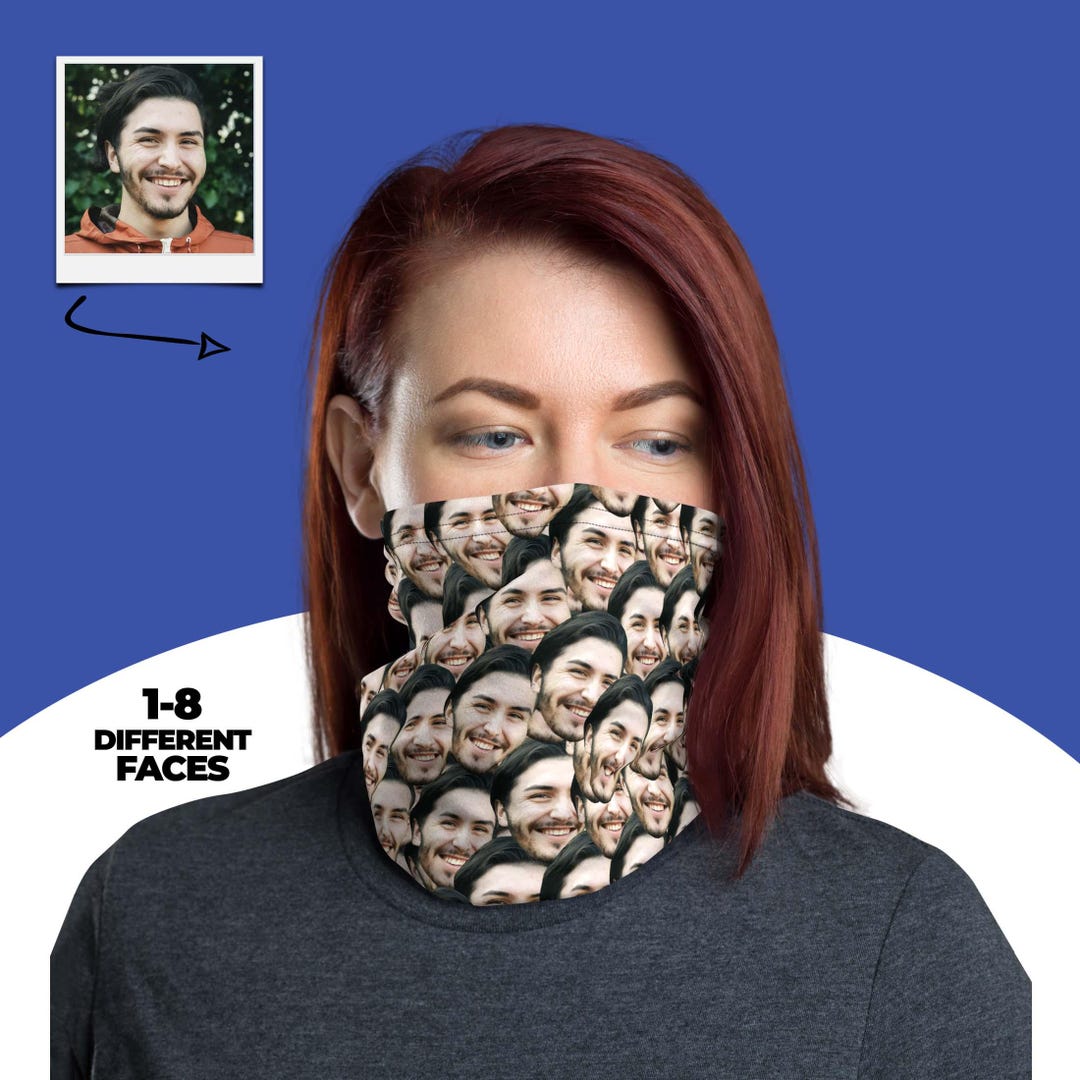 Custom Face Neck Gaiter, Personalized Photo Neck Warmer, Custom Face ...