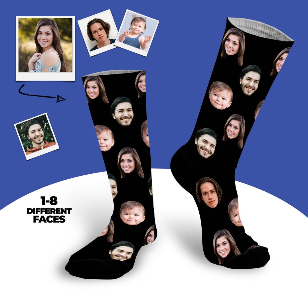 Custom Face Socks, Personalized Socks for Man Women, Personalized Photo ...