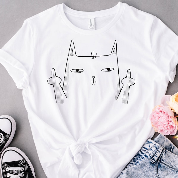 Cat Middle Finger Shirt at Michael Carandini blog