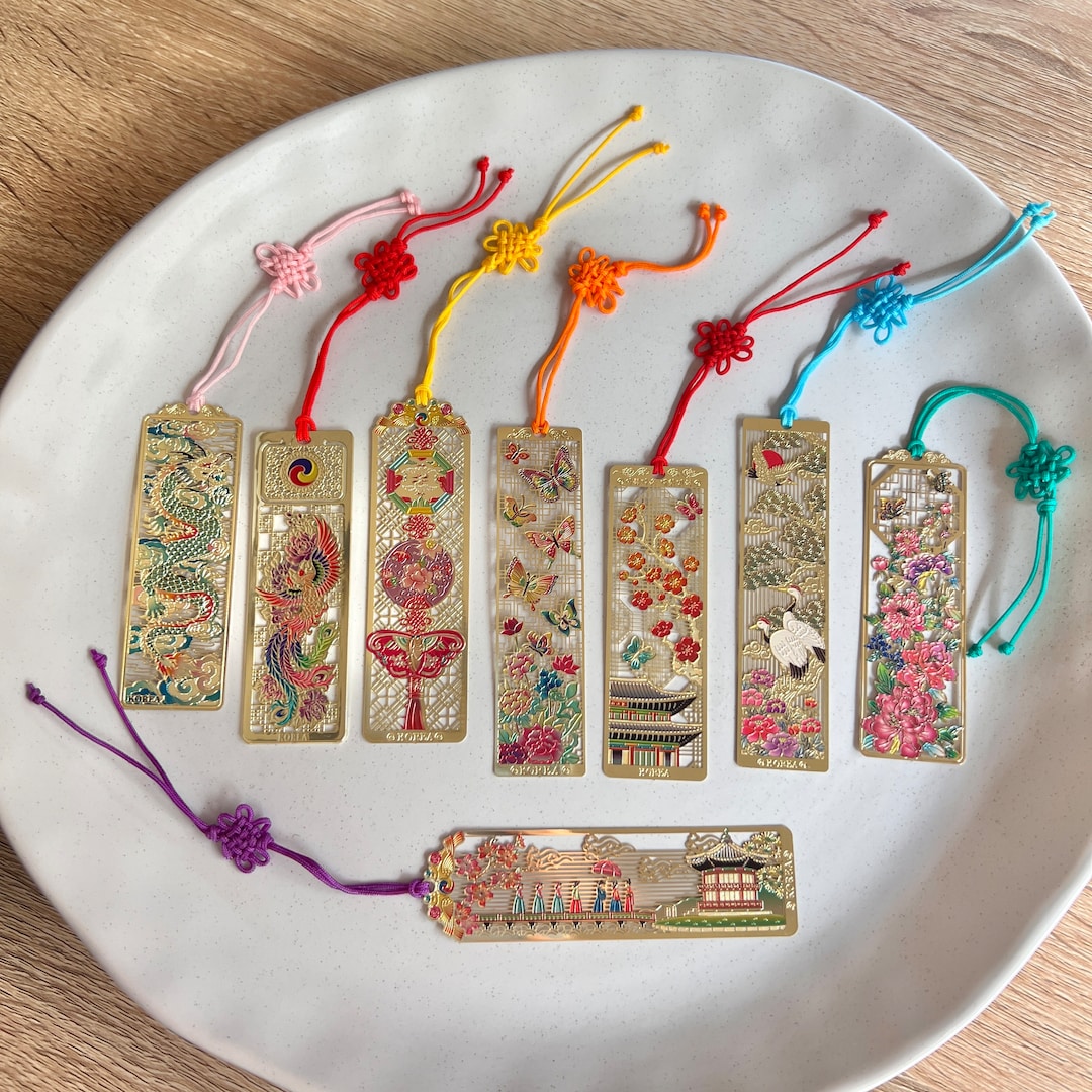 Golden Korean Heritage Bookmarks: Elegant Gold-plated Designs - Etsy