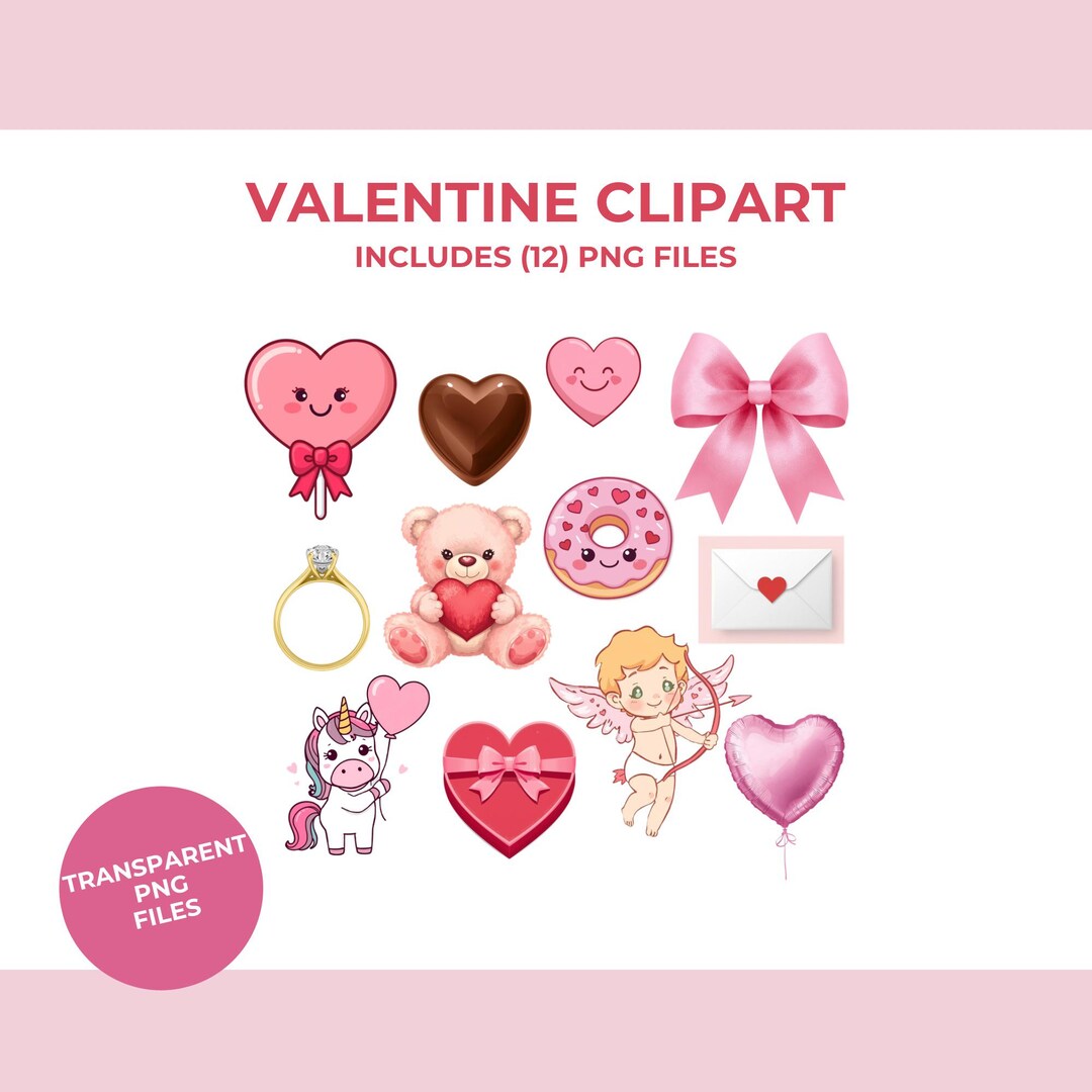 Valentine Clipart Bundle PNG (digital Download) - Etsy