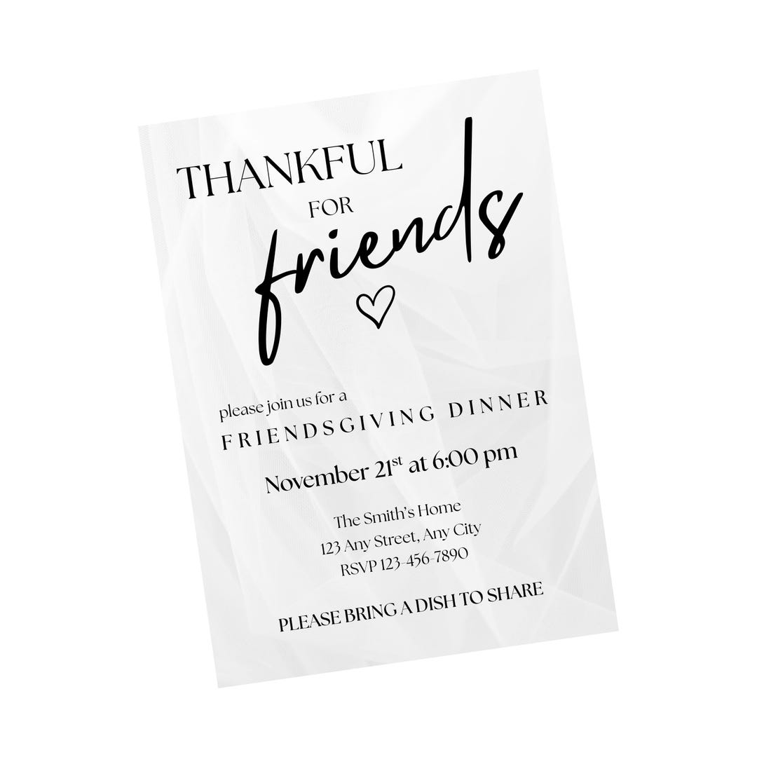 Printable Friendsgiving Invitation Editable Party Invite Template ...