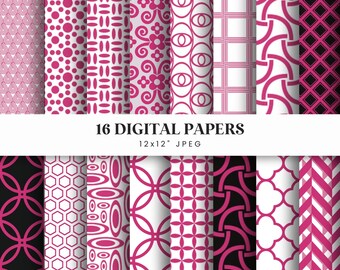 Pink Digital Paper Pack, Pink Digital Paper, Pink Backgrounds ...