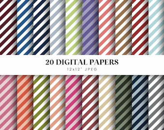 Digital Paper Stripes, Striped Paper, Digital Paper Stripe, Stripes ...