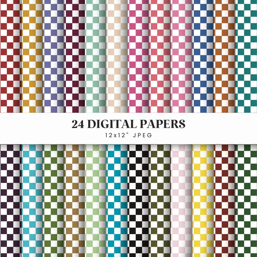 Checkerboard Digital Paper Pack - Etsy
