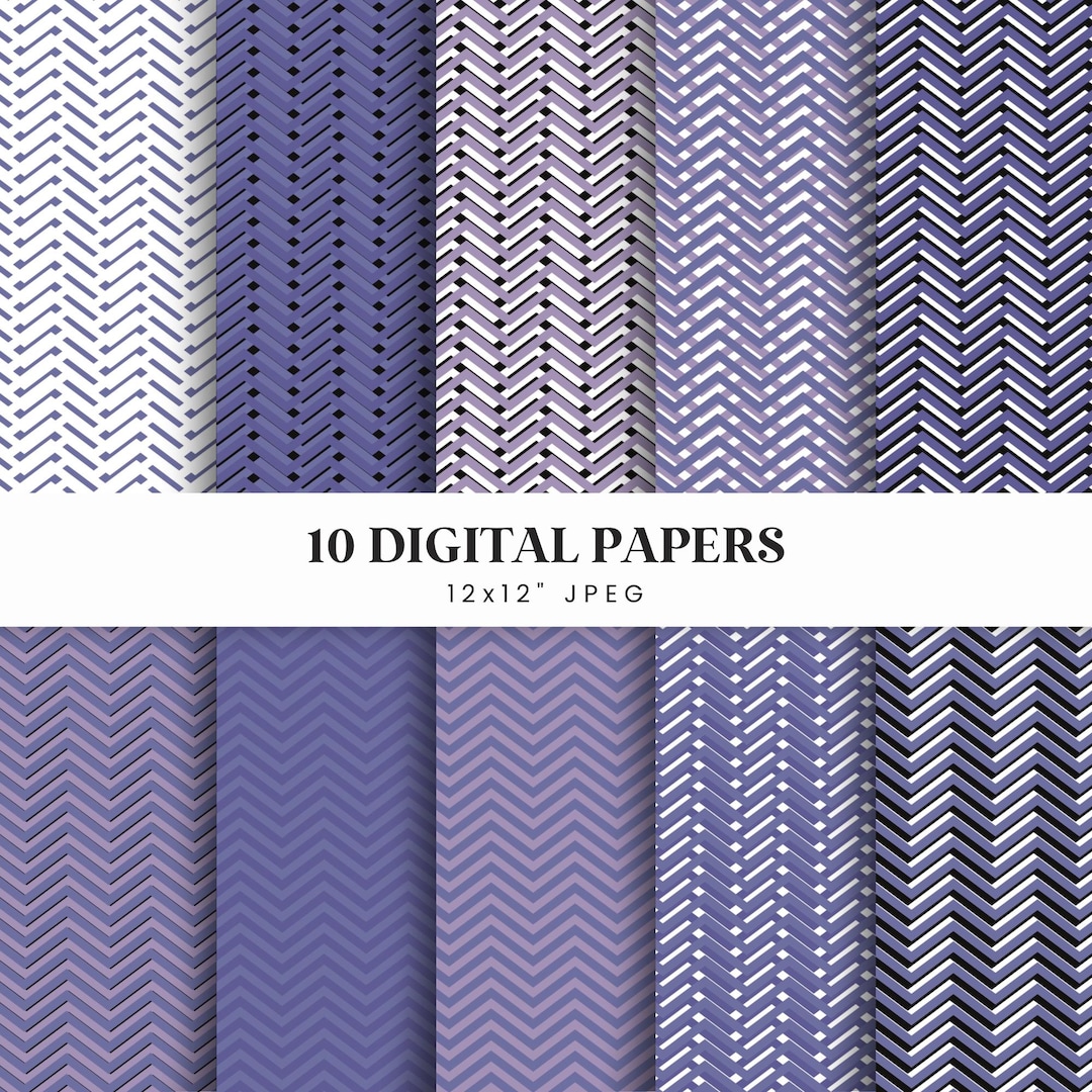 Purple Chevron Digital Paper Pack - Etsy