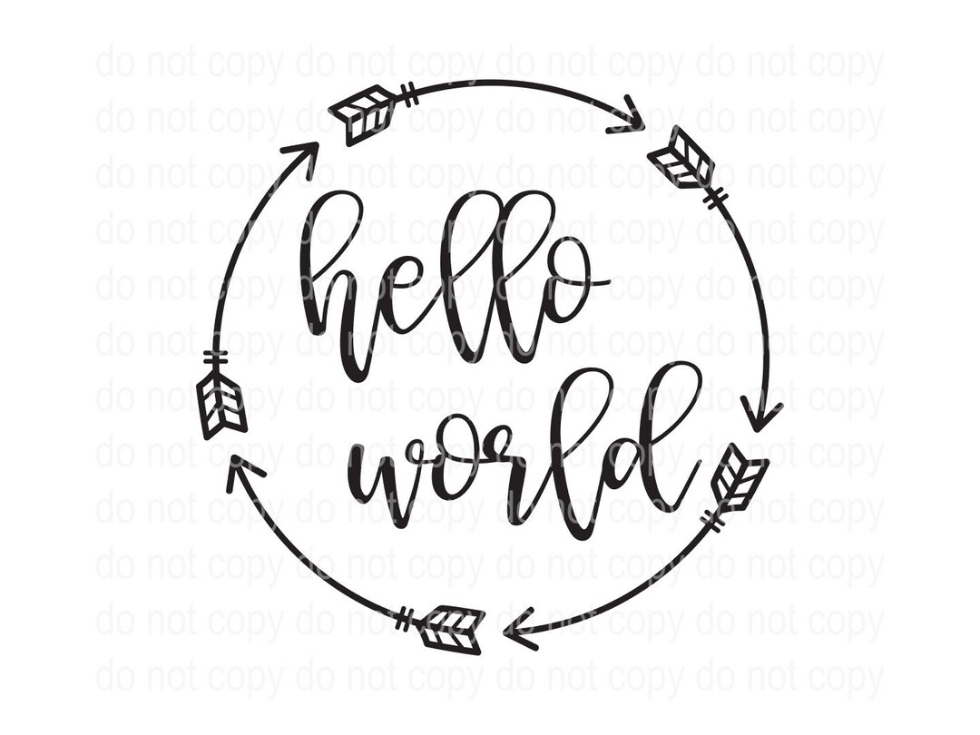Hello World PNG SVG JPEG - Etsy