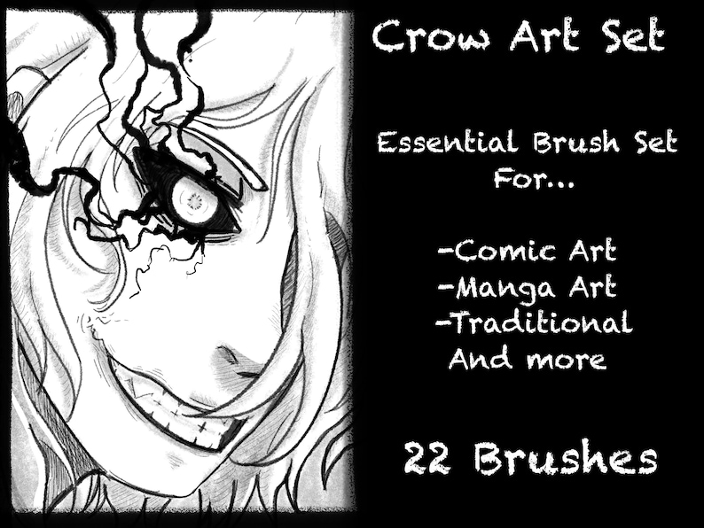 22 Pack Procreate Brush Set for Sketching/inking Manga/comic/anime ...