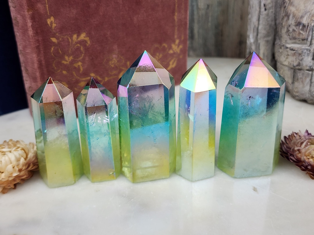 Rainbow Aura Quartz Towera - Etsy