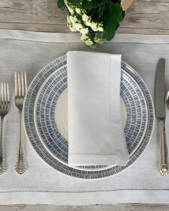 Home & Living Table Linens Set of 6pcs 100% Cotton Hemstitch Napkins ...