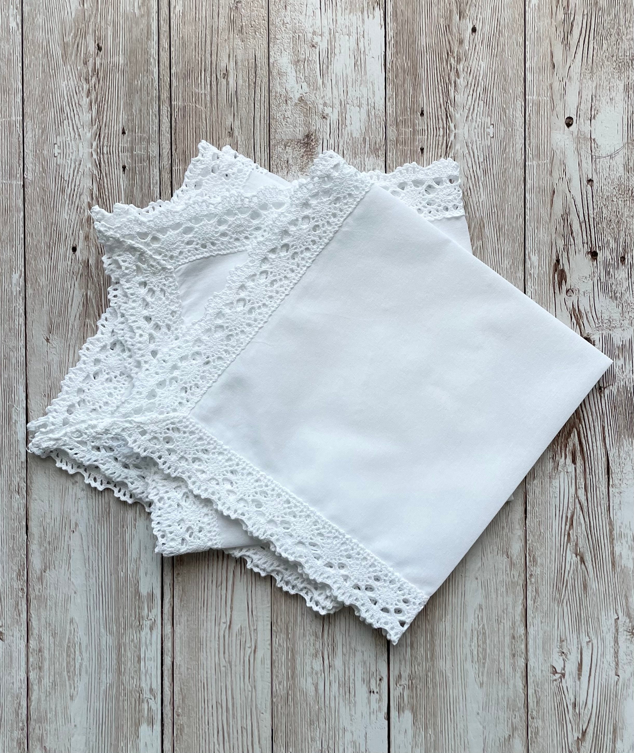 Ladies Cotton HANDKERCHIEF Lace Hankies Gift White 5 piece Set Etsy