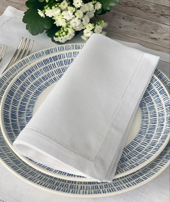 Home & Living Table Linens Set of 6pcs 100% Cotton Hemstitch Napkins ...