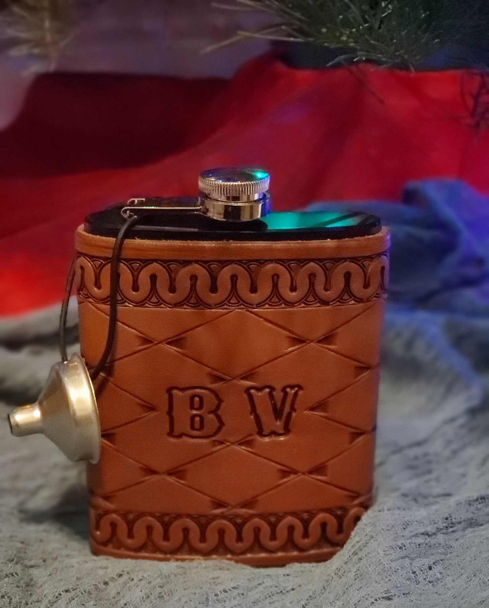 Hand Tooled Customizable Leather Wrapped Flask - Etsy
