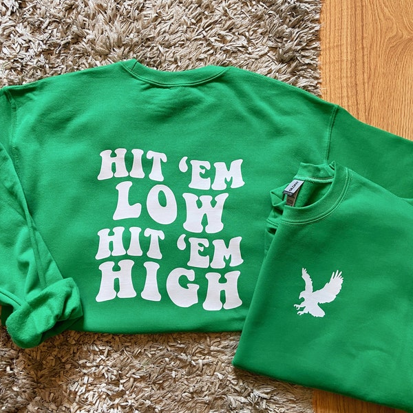 Hit Em Low Hit Em High Png Svg Eagles - Etsy