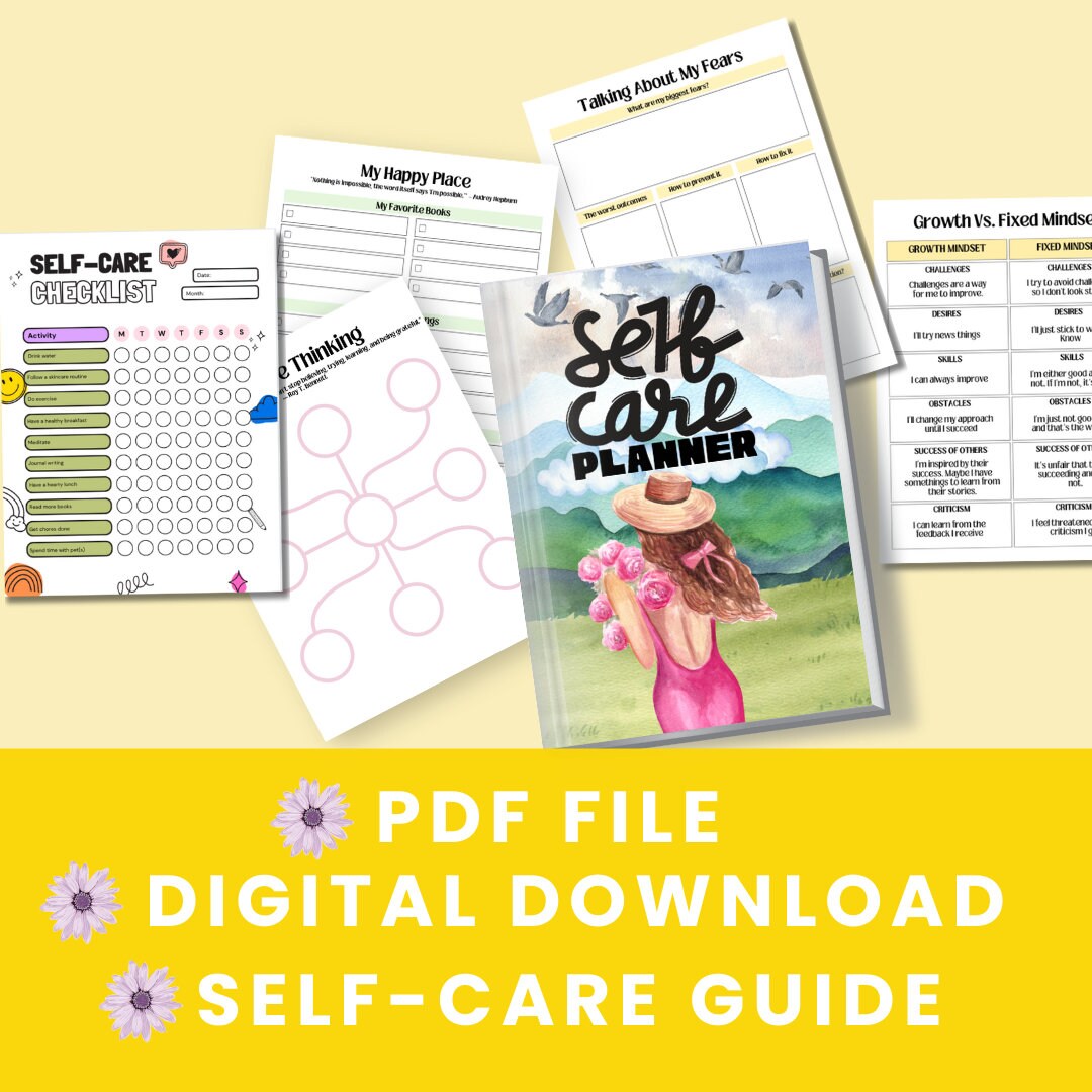 Printable PDF Self Care Planner Version 1, 75 Pages, Self Love Planner ...