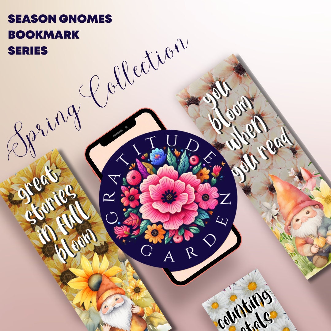 Gnome Series Spring Season Bookmark Set of 6 | Digital Download ...