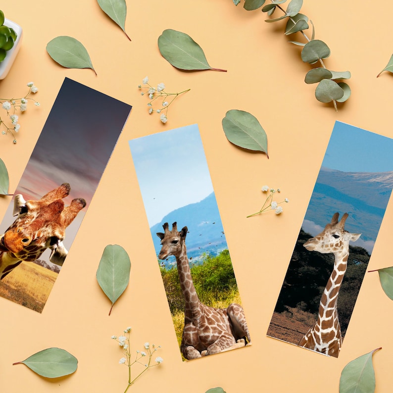 Giraffe in Nature Bookmark Set of 6 | Digital Download | Printable ...