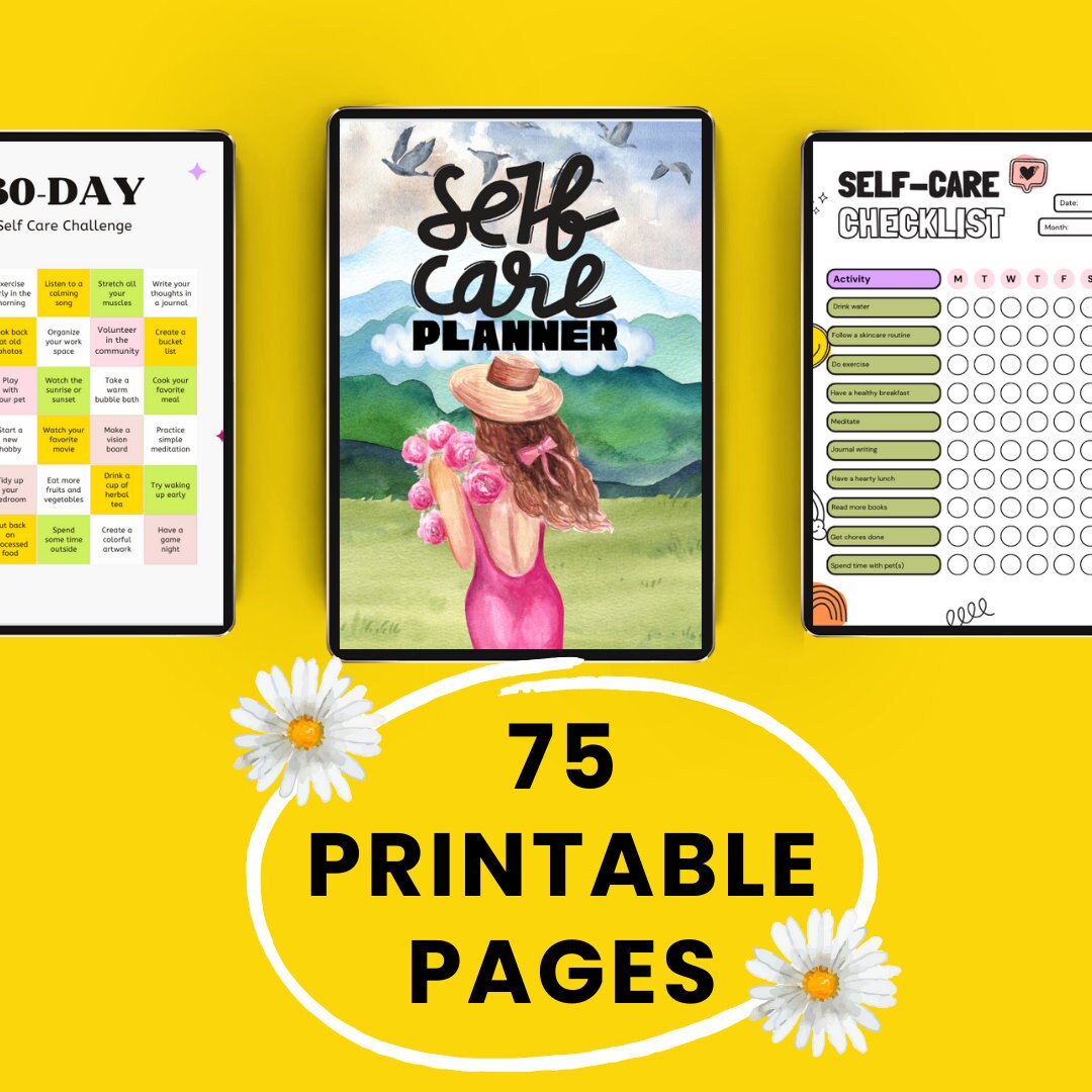 Printable PDF Self Care Planner Version 1, 75 Pages, Self Love Planner ...