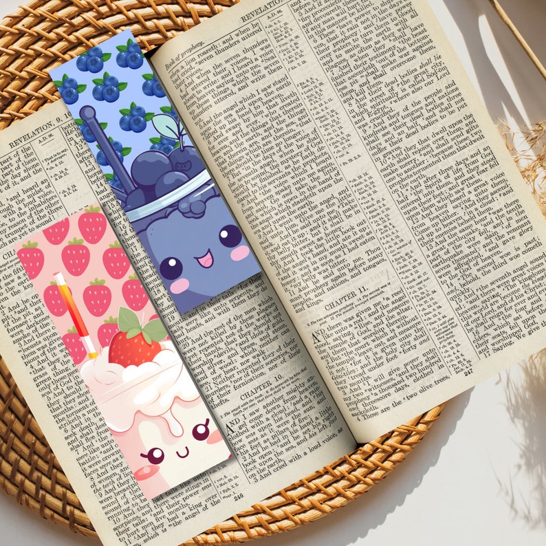 Cute Drinks Set of 6 Printable Bookmark Collection, Digital Download ...