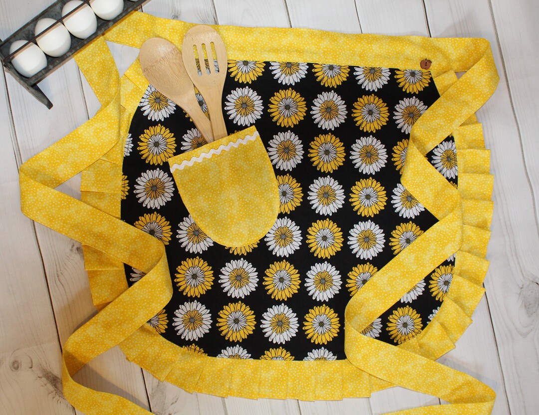 Daisy Apron, Retro Half Apron, Vintage Half Apron, Vintage Baking Apron ...