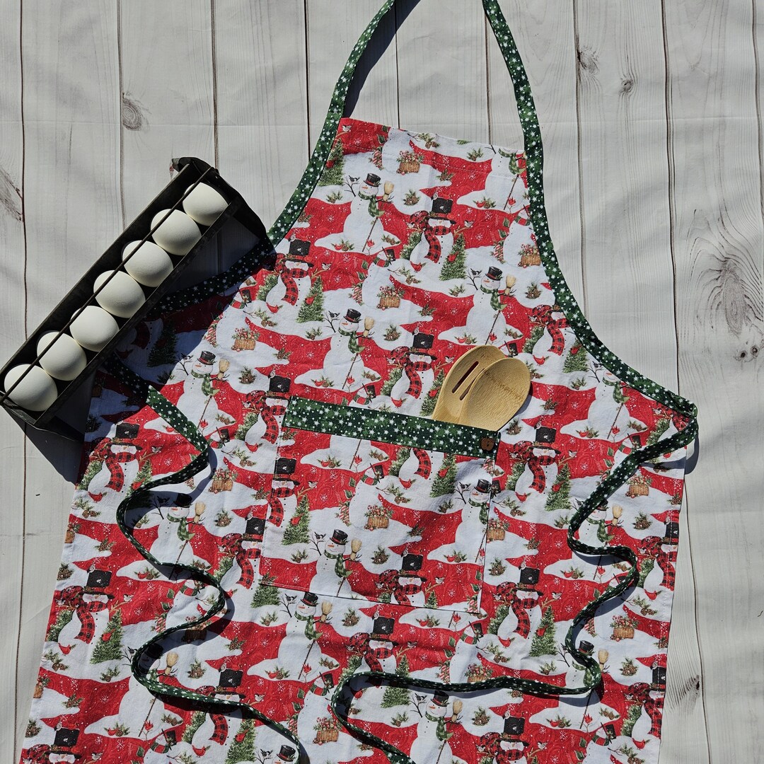 Snowman Full Apron, Christmas Apron, Apron for Women, Full Apron ...