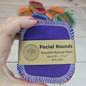 Rainbow Reusable Facial Rounds, Cotton Facial Rounds, Makeup Rounds ...