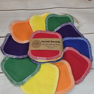 Rainbow Reusable Facial Rounds, Cotton Facial Rounds, Makeup Rounds ...