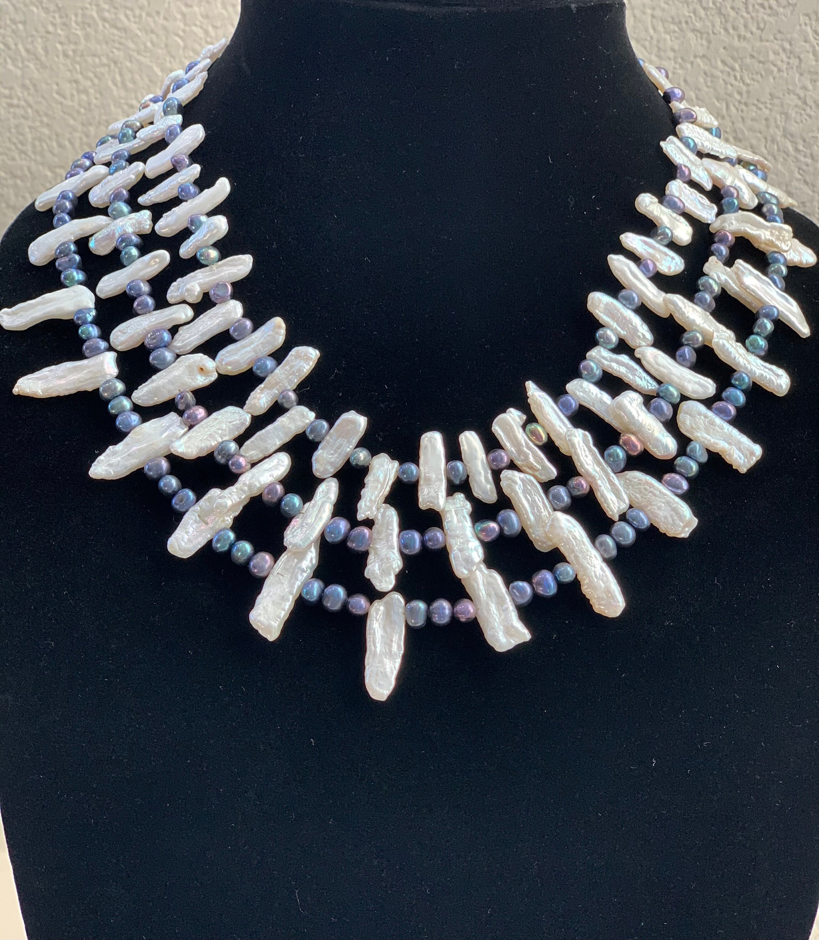 Genuine Freshwater Pearl Cleopatra Necklace - Etsy Hong Kong