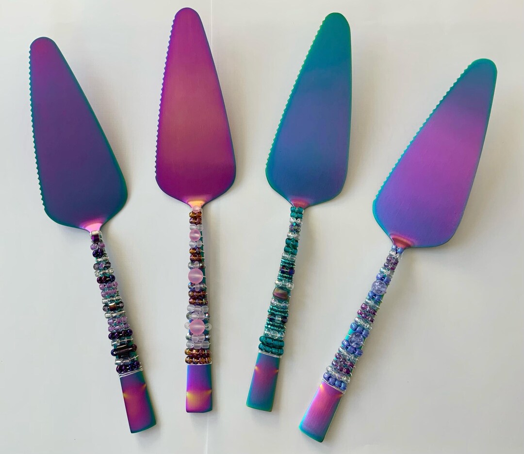 Iridescent Beaded Cake and Pie Servers - Etsy