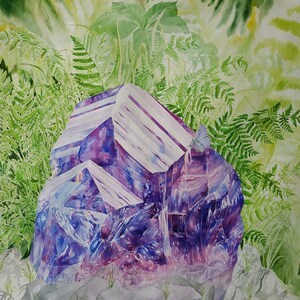 Crystal Cave Painting Mountain Cave Crystals Original Art Artwork ...