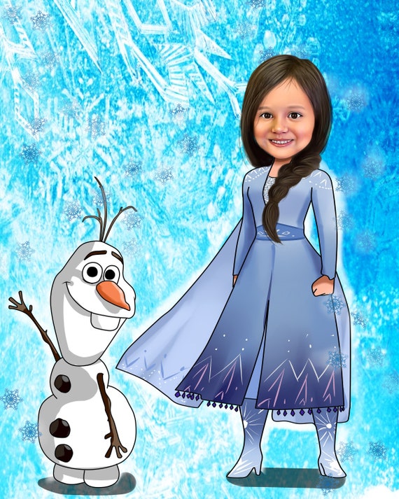 Get Your Own Princess Elsa Portrait / Caricature /canvas / - Etsy