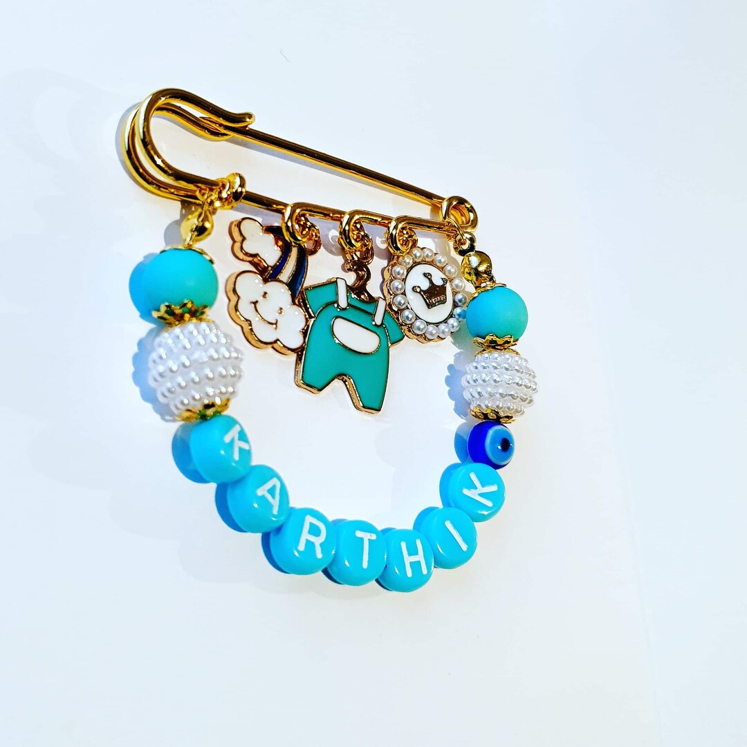 Personalised Name Baby Pin | Baby Boy | Pin Brooch | Safety Pin Brooch ...